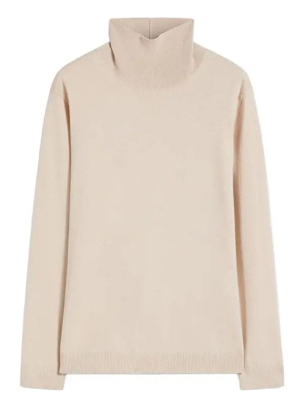 Max Mara Wool And Silk Knit Turtleneck - Beige