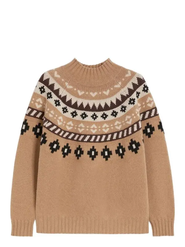 Max Mara Wool Jacquard Jumper - Camel