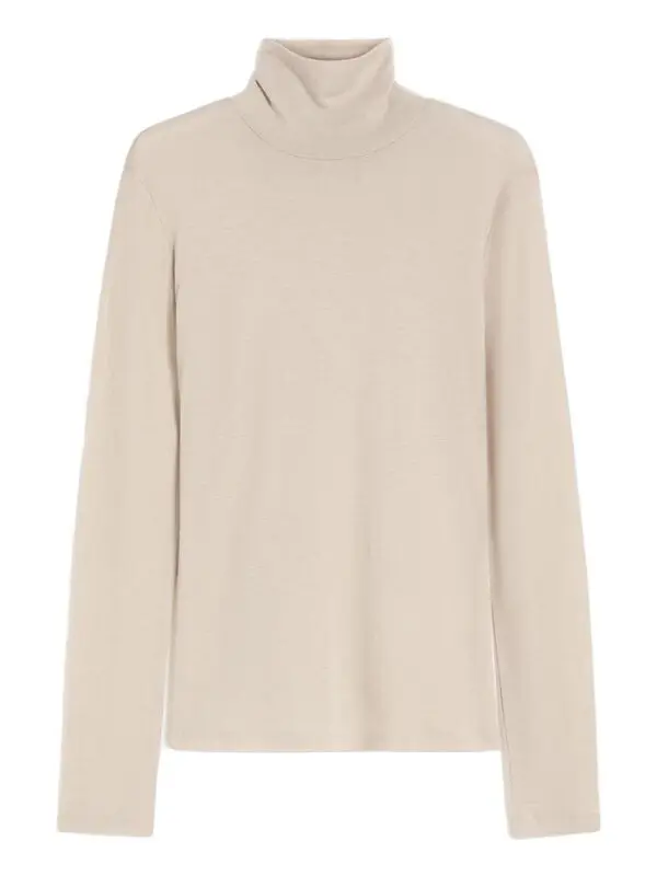 Max Mara Wool And Silk Gauze Turtleneck - Beige