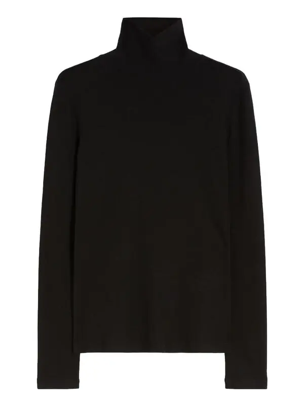 Max Mara Wool And Silk Gauze Turtleneck - Black