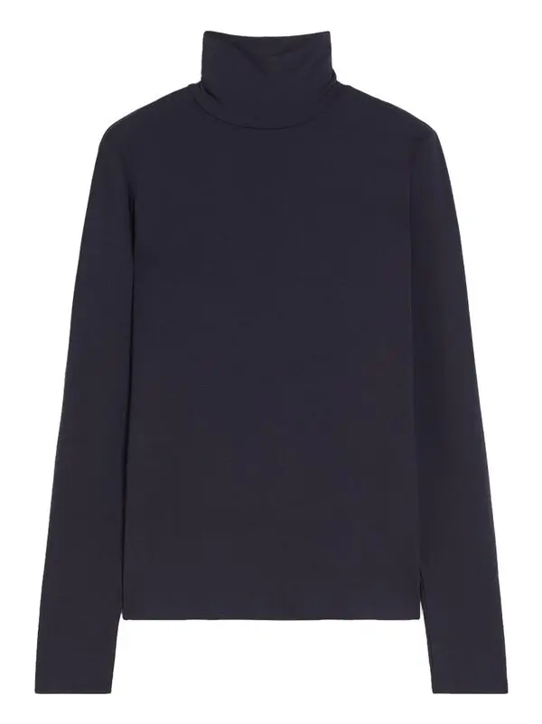 Max Mara Stretch Viscose Turtleneck - Navy