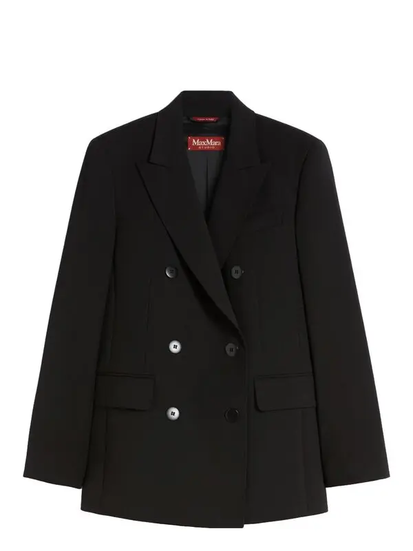 Max Mara Double-breasted Wool Blazer - Black