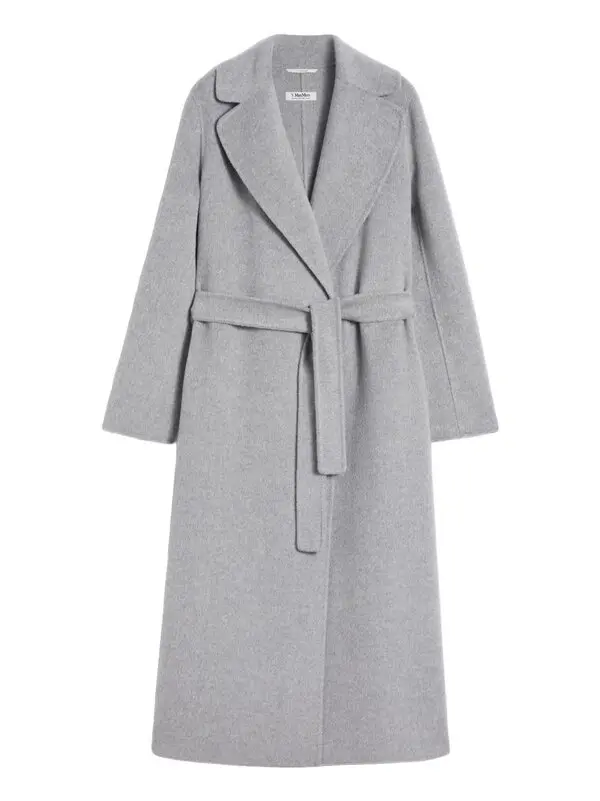 Max Mara Wool And Cashmere Belted Coat - Light Grey
