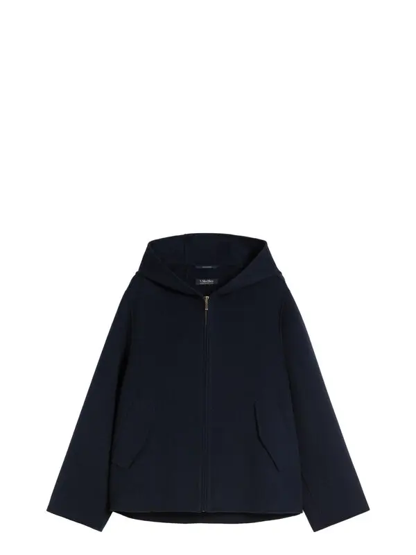 Max Mara Double-sided Wool Zip-up Hoodie - Navy