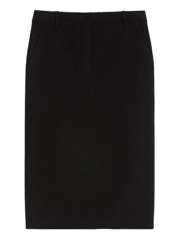 Max Mara Double-faced Wool Broadcloth Pencil Skirt - Black