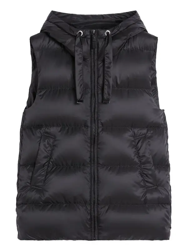 Max Mara Padded Gilet In Water-repellent Technical Fabric - Black