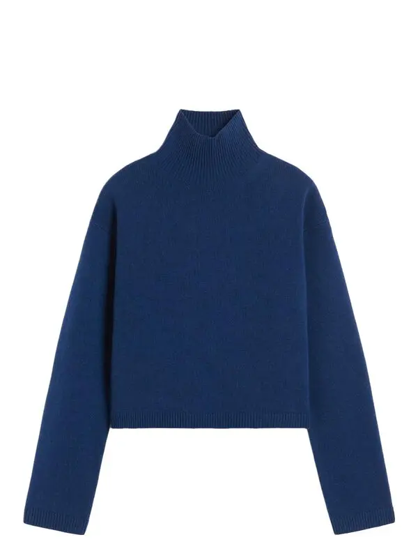 Max Mara Wool And Cashmere Cropped Sweater - China Blue