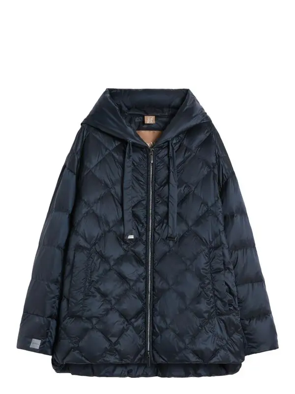 Max Mara Padded Jacket In Water-repellent Iridescent Fabric - Midnightblue