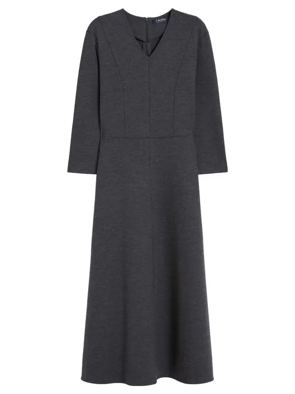 Max Mara Piqué Jersey Midi Dress - Dark Grey