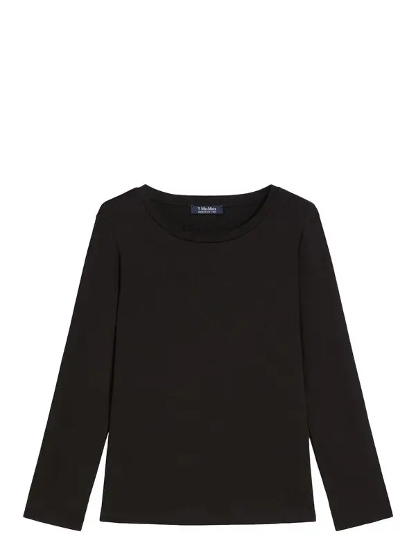 Max Mara Long-sleeved Jersey T-shirt - Black