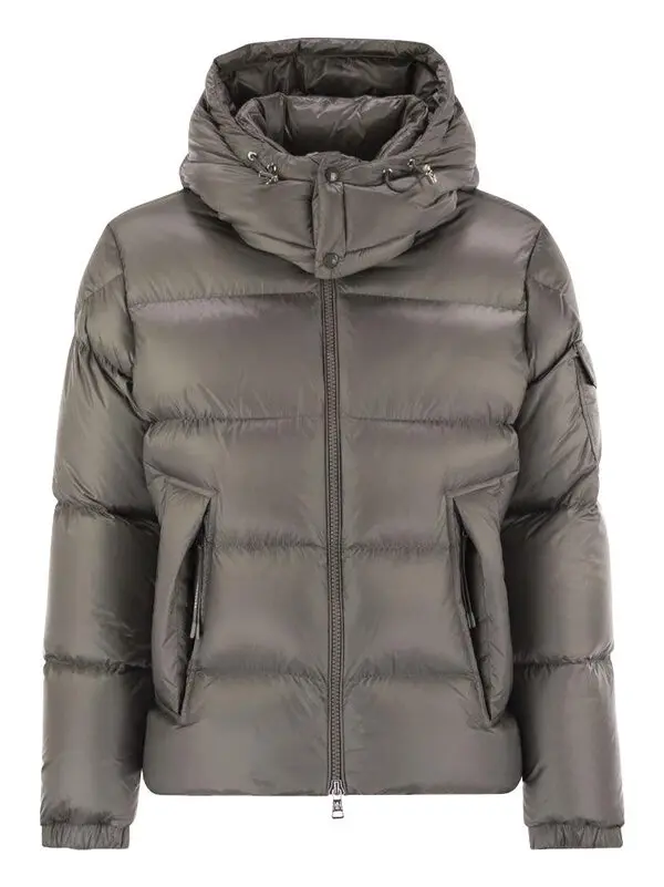 Moncler Couyere Short Down Jacket With Hood - Grey
