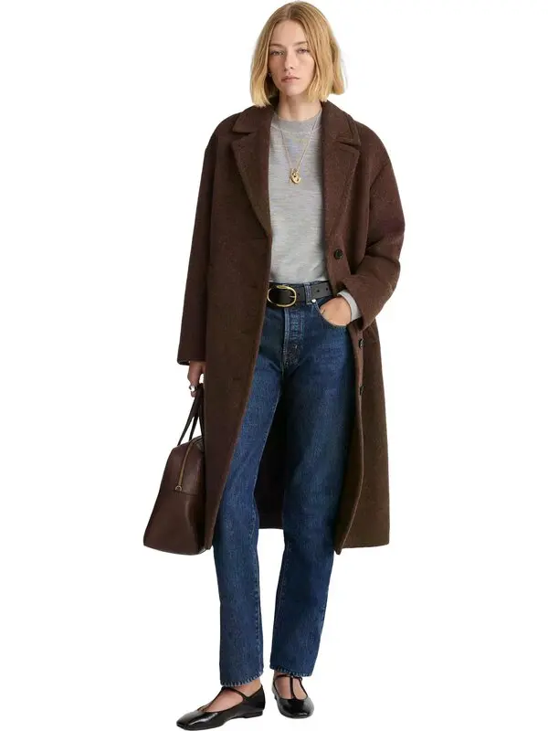 Madewell Alonzo Alpaca-wool Blend Coat - Dark Brown