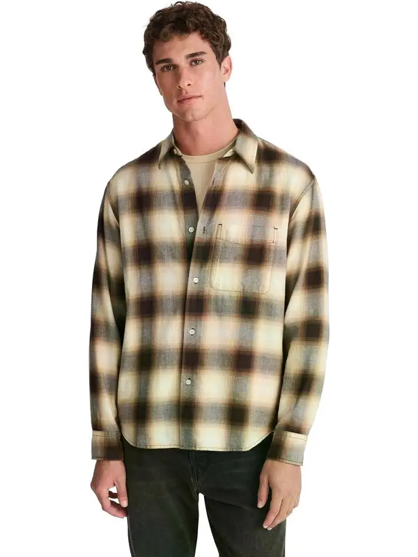 Madewell Lightweight Flannel Button-up Shirt - Rich Camel Fade Plaid