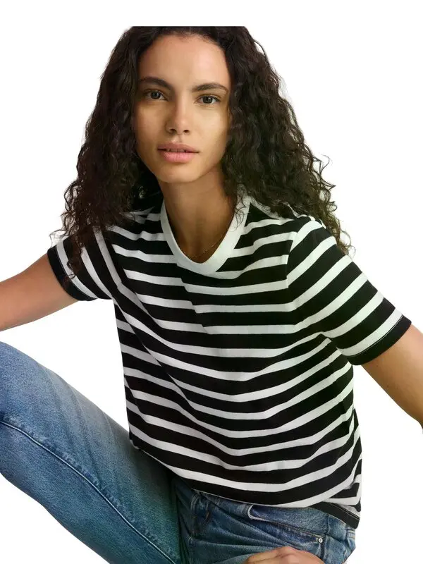 Madewell Allday Jersey Crewneck Tee - Back To Black Stripe