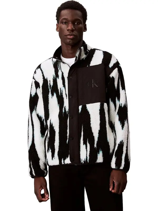 Calvin Klein Sherpa Printed Jacket - Black