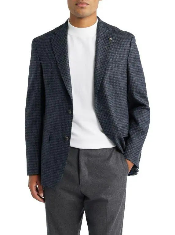 JACK VICTOR Midland Contemporary-fit Houndstooth Sport Coat - Blue Grey