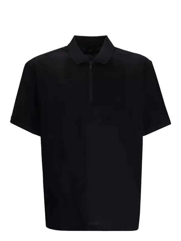 Armani Exchange Half-zip Cotton Polo Shirt - Black