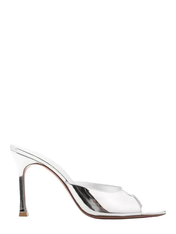 Amina Muaddi 95mm Alexa Slipper Mules - Silver