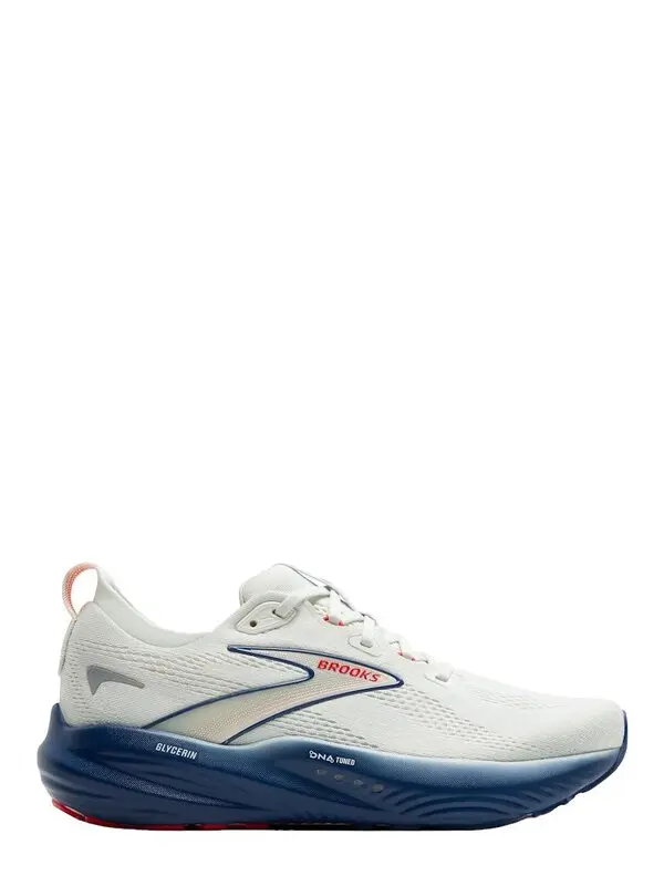Brooks Glycerin 22 Athletic Sneakers - Grey/navy Blue Peony/fiery Red