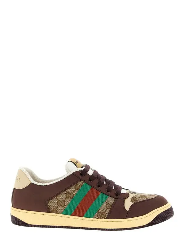 Gucci Screener Lace-up Sneakers - Brown