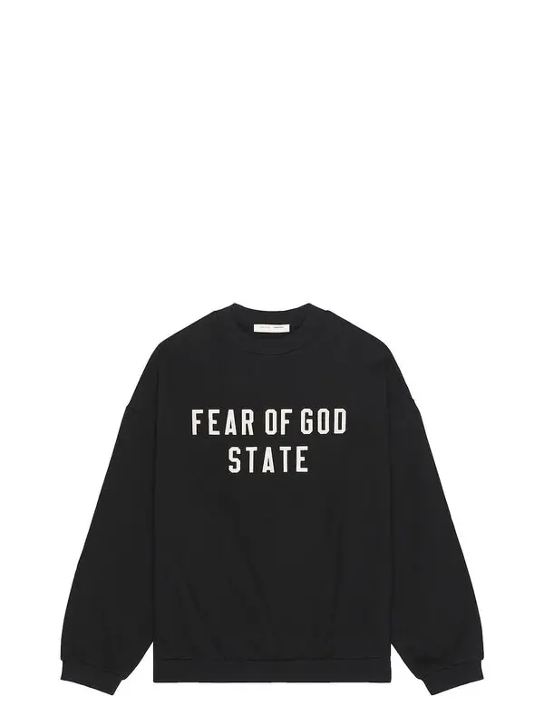 Fear Of God 90's Fit Fleece Crew Neck Sweatshirt - Jet Black