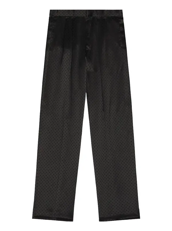 TOM FORD Crepe Satin Polka Dot Jacquard Double Pleat Pant - Black