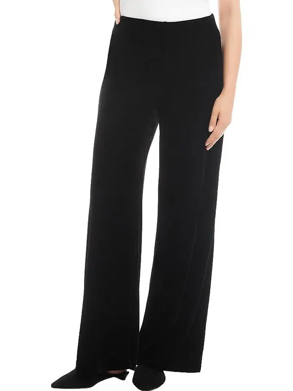 Karen Kane Velvet Wide Leg Pants - Black