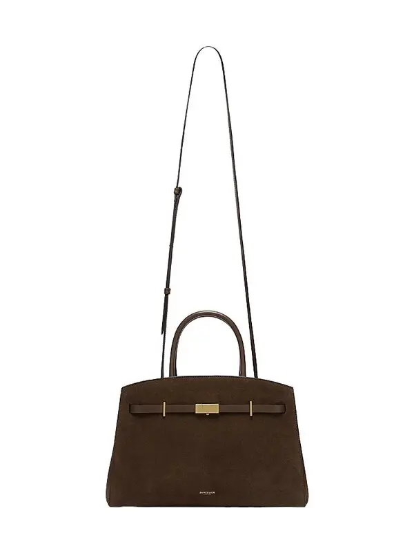 DEMELLIER The Mini Hudson Suede Top Handle Bag - Mocha