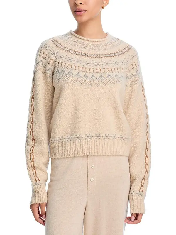 Guest In Residence Cloud Chalet Fair Isle Sweater - Sandstone Combo
