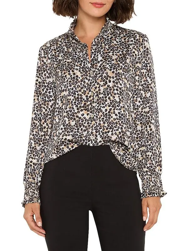 NIC+ZOE Leopard Print Blouse - Neutral Multi