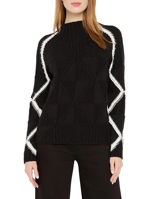 NIC+ZOE Dashing Diamonds Sweater - Black Multi