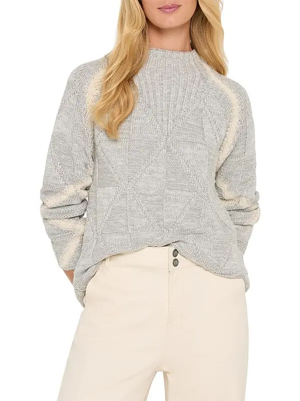 NIC+ZOE Dashing Diamonds Sweater - Grey Multi