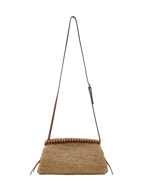 Staud Maude Convertible Raffia Clutch - Neutral