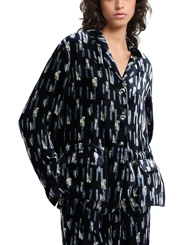 Emporio Armani Printed Velvet Blazer - Multi
