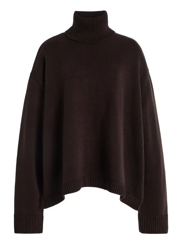 THE FRANKIE SHOP Rhea Wool-cotton Sweater - Brown