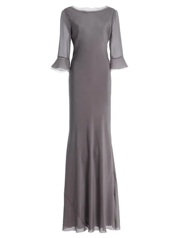 Staud Marais Silk Maxi Dress - Grey