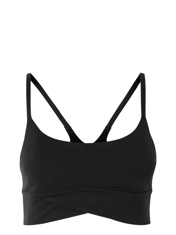 Lululemon Wunder Train Strappy Wrapped Stretch-jersey Sports Bra - Black
