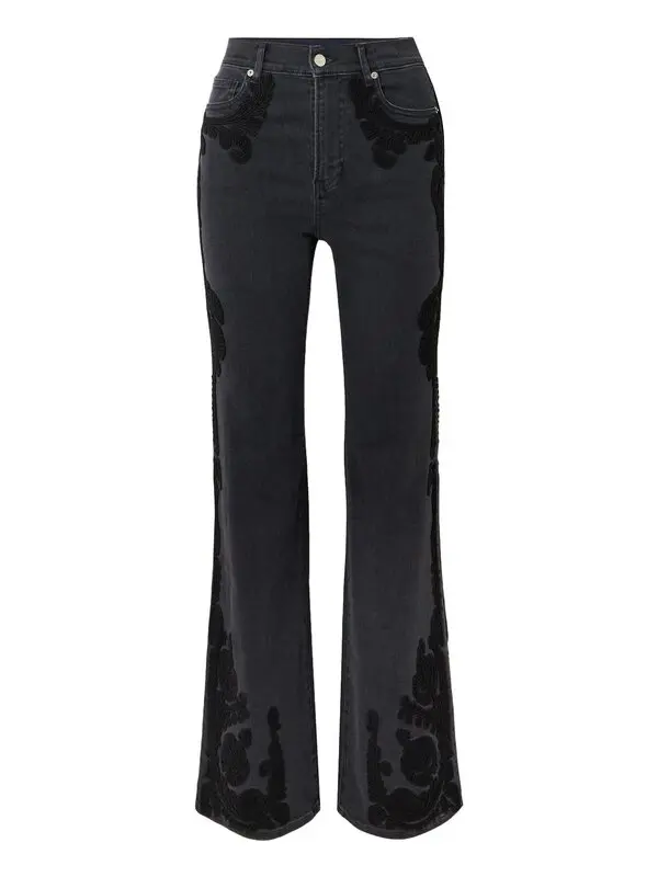 Veronica Beard Crosbie High-rise Wide-leg Jeans - Black