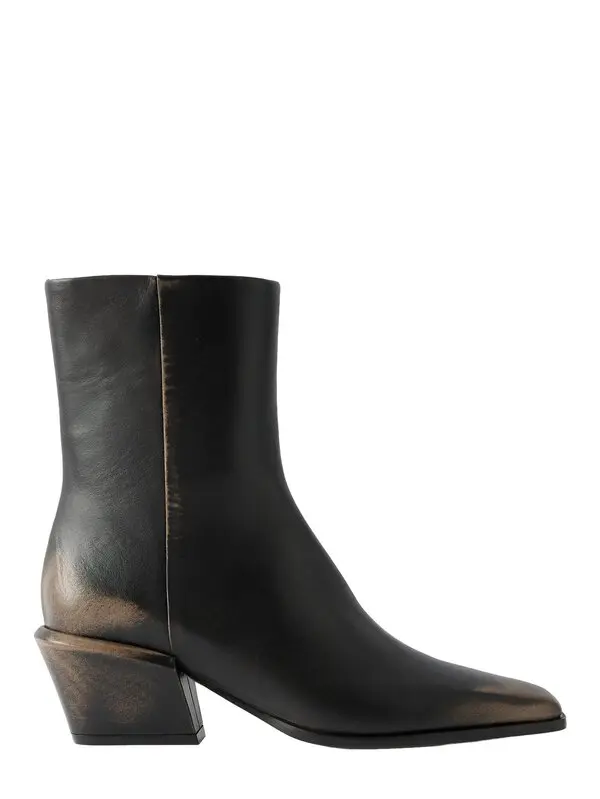 Paris Texas Bettina Leather Ankle Boots - Black