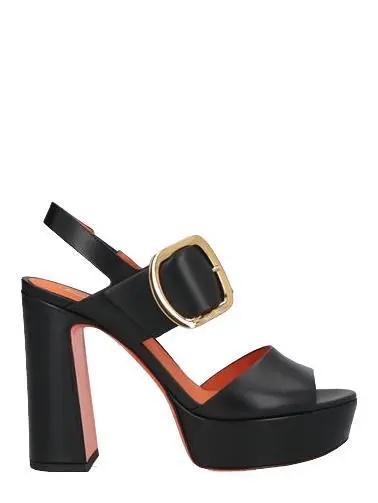 Santoni Leather Sandals - Black