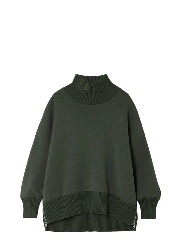 Varley Barker Oversized Stretch-jersey Turtleneck Sweatshirt - Green