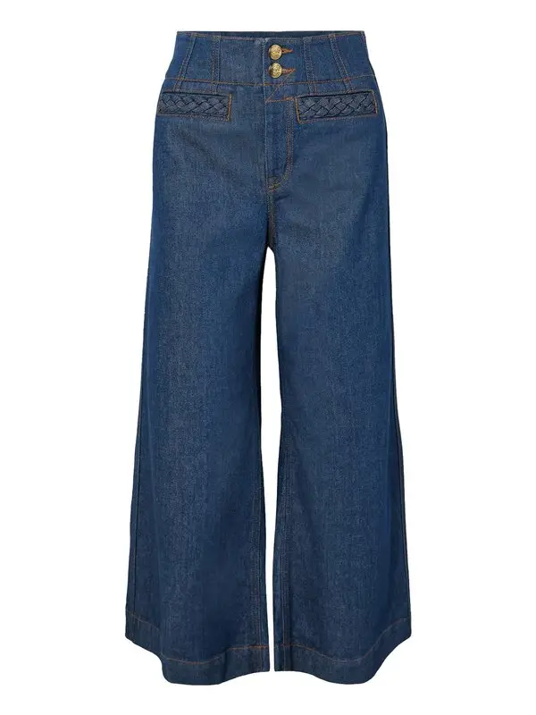 Zimmermann Awaken High-rise Cropped Flare Jeans - Blue
