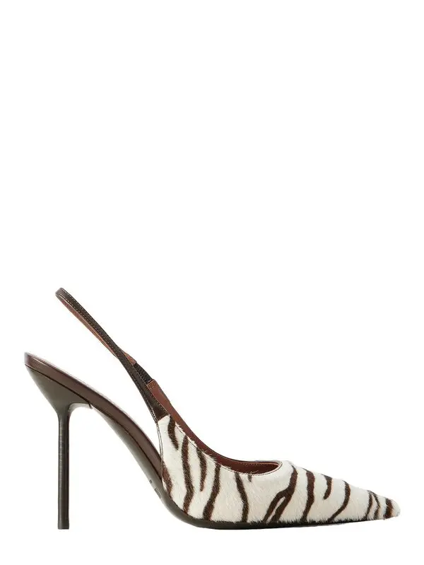 Paris Texas Lidia Zebra-print Slingback Pumps - Animal Print