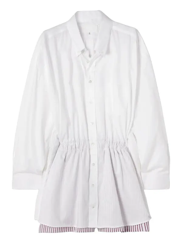 MAISON MARGIELA Layered Cotton-poplin Playsuit - White