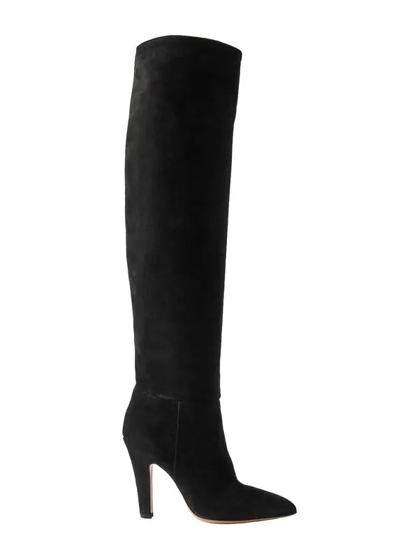 Paris Texas Elsa Suede Knee Boots - Black