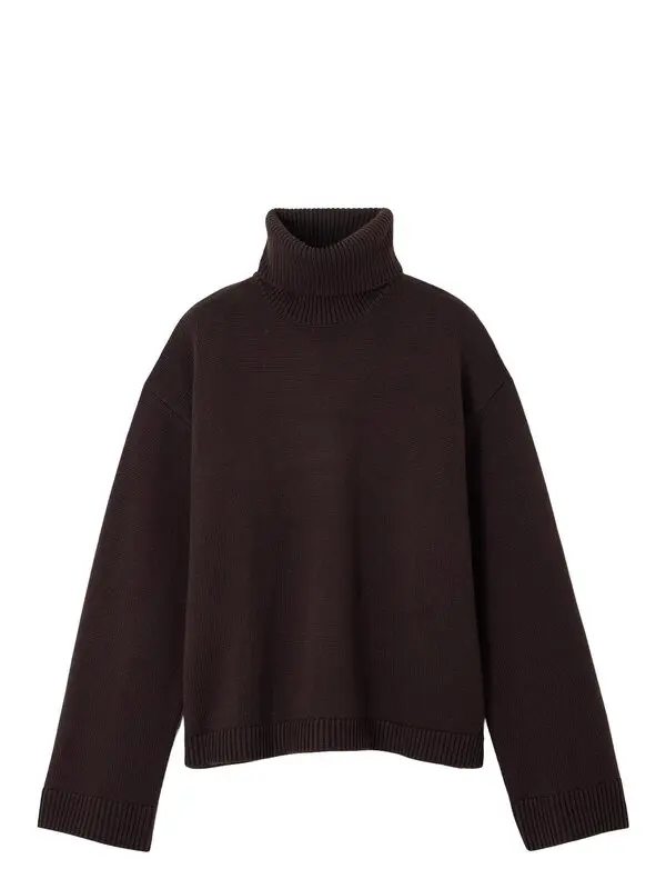 THE FRANKIE SHOP Rhea Turtleneck Sweater - Brown