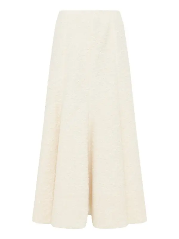 Gabriela Hearst Amy Midi Skirt In Recycled Cashmere Boucle - Ivory