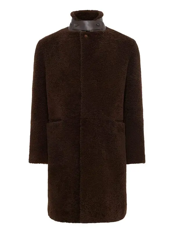 Gabriela Hearst Shearling Car Coat - Chocolate