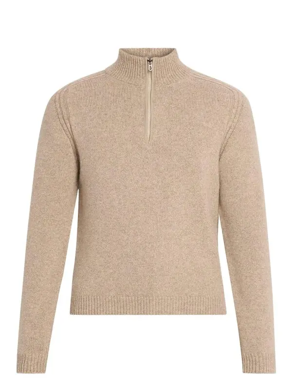 Sease Cashmere Mouline Half-zip Sweater - Driftwood
