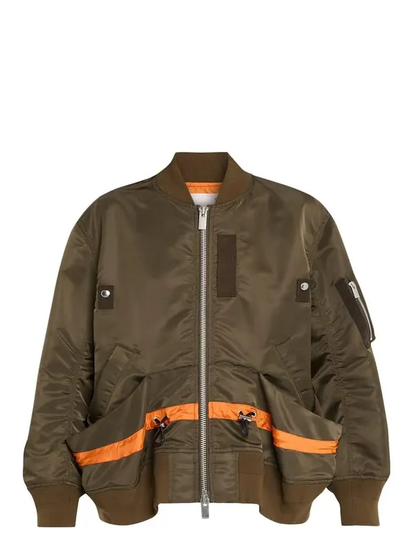 Sacai Nylon Twill Utility Bomber Jacket - D Khaki